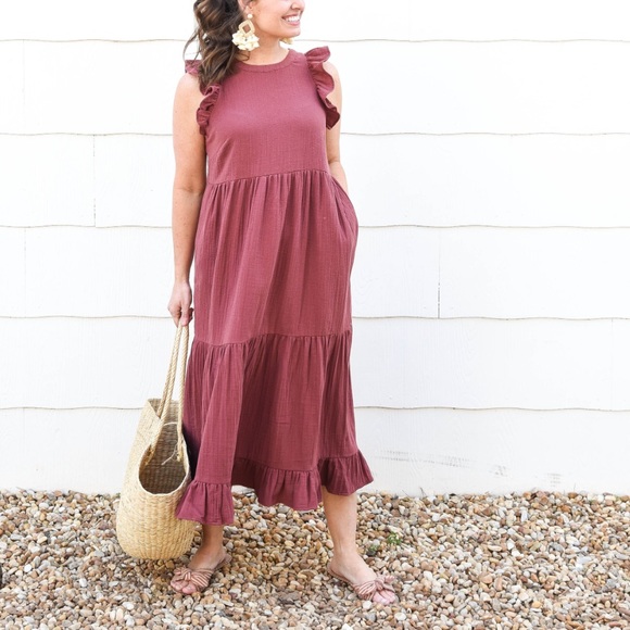 Target | Dresses | Universal Thread Flutter Ruffle Sleeve Tiered Midi ...